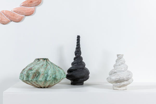 Turquoise Spiral Low Pot | Boom Gallery