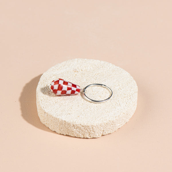 Single Earring (Red Check) | Boom Gallery