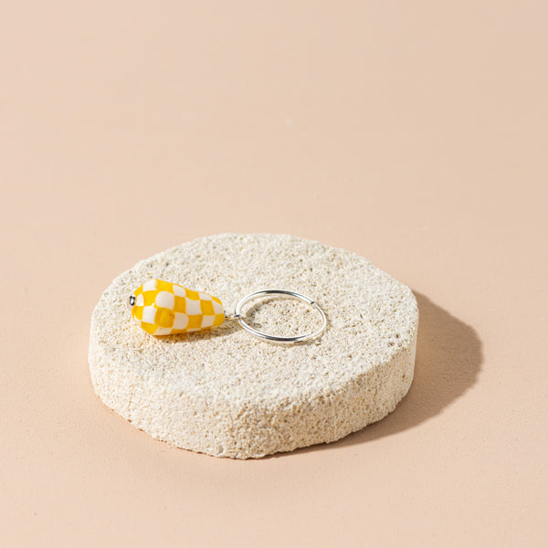 Single Earring (Yellow Check) | Boom Gallery